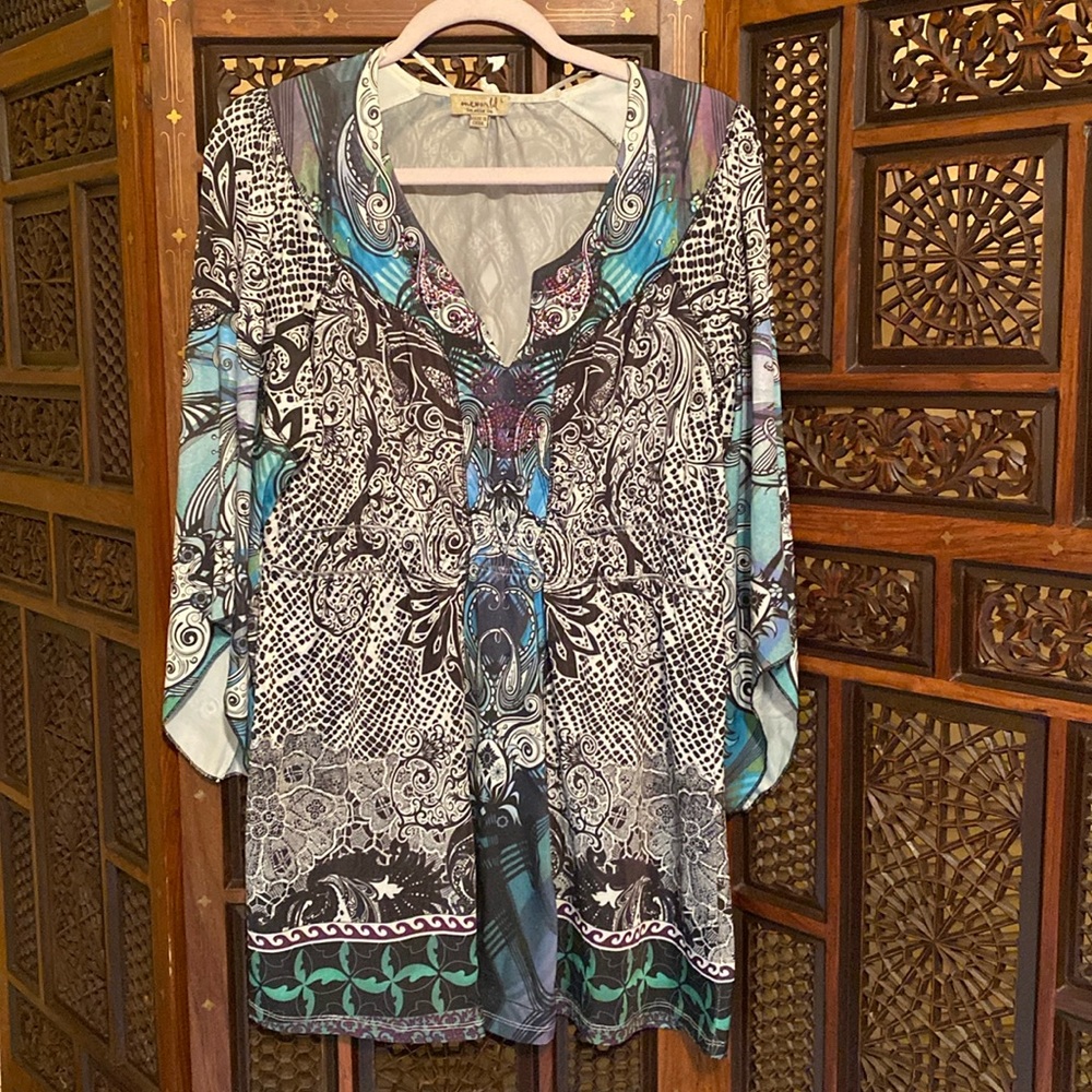 One World Tunic With Shiny Embellishments - Gem